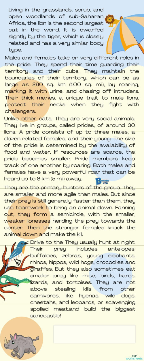 DESCRIPTIVE TEXT. Interactive worksheet | TopWorksheets