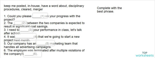 English for HR Unit 1. Interactive worksheet | TopWorksheets