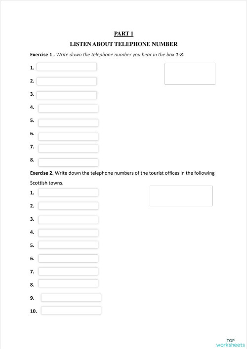 LISTENING PRACTICE. Interactive worksheet | TopWorksheets