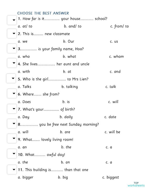 ESL - PRACTICE. Interactive worksheet | TopWorksheets