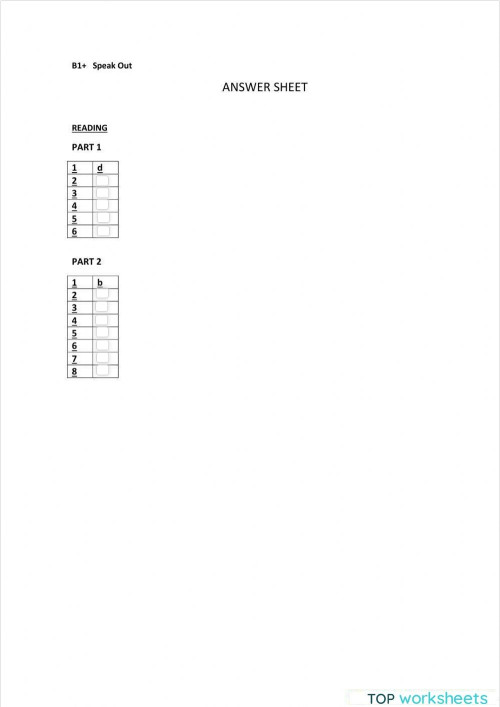 B1+ SO Reading Dec 21. Interactive worksheet | TopWorksheets