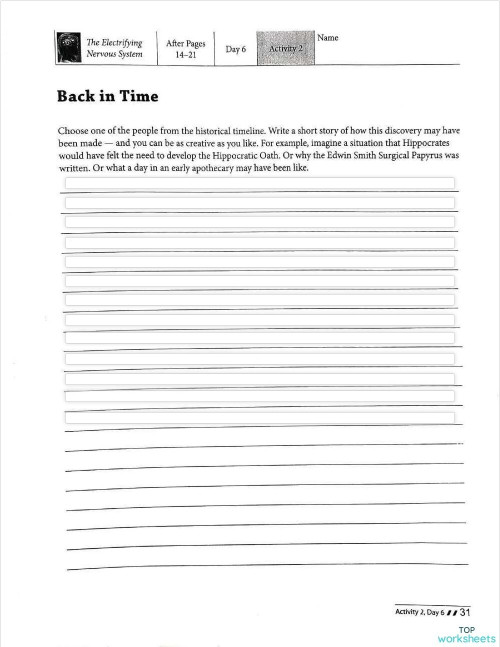 Activity 2: Back in Time Pg 31. Interactive worksheet | TopWorksheets