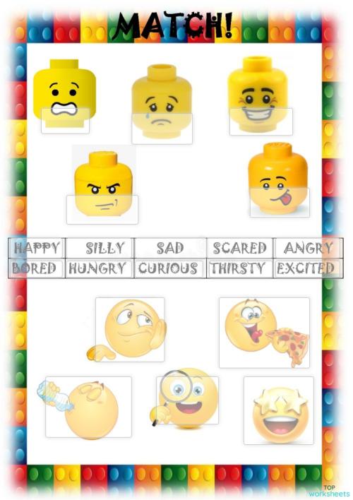 LEGO FEELINGS. Interactive worksheet | TopWorksheets