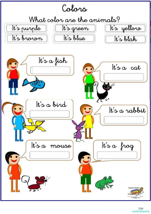 1 Colors in english. Interactive worksheet | TopWorksheets