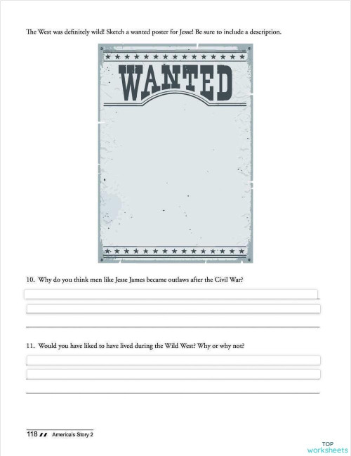 Chapter 11: Jesse James Pg 118. Interactive worksheet | TopWorksheets