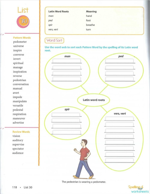 List 30 Word Sort Pg 118. Interactive worksheet | TopWorksheets