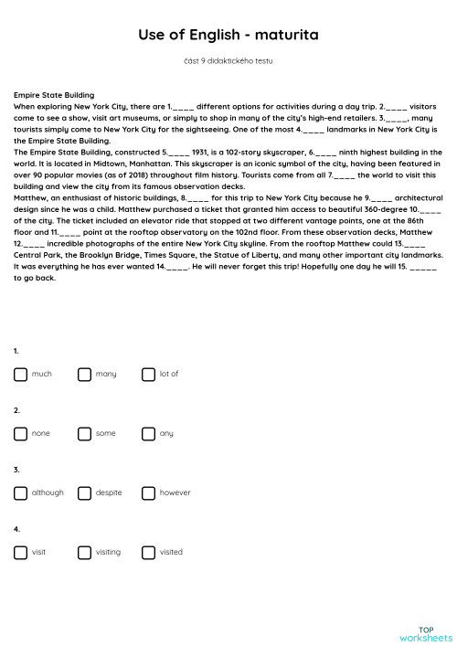 L1 - U1.3 - Grammar. Interactive worksheet | TopWorksheets