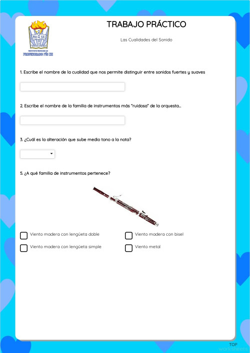 TRABAJO PRÁCTICO. Ficha interactiva | TopWorksheets