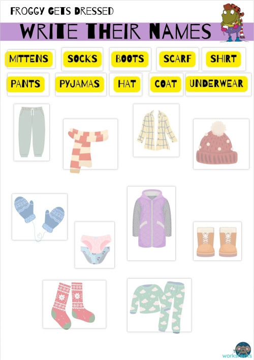 FROGGY GETS DRESSED 2. Interactive worksheet | TopWorksheets