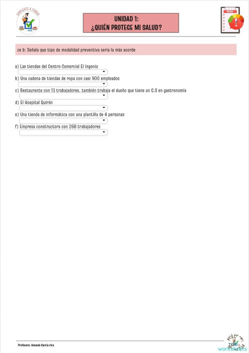 TAREA 4 ce b. Ficha interactiva | TopWorksheets