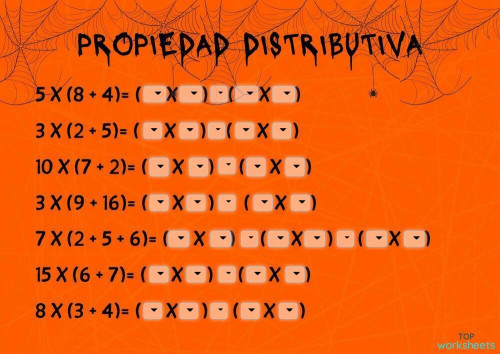 PROPIEDAD DISTRIBUTIVA. Ficha interactiva | TopWorksheets