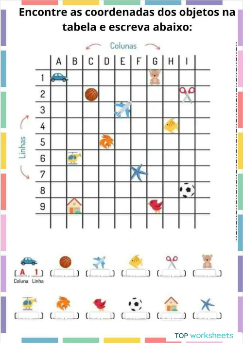 Localize objetos. Ficha interativa | TopWorksheets