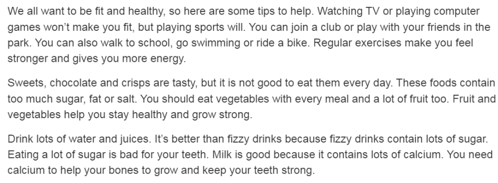 reading stay healthy. Interactive worksheet | TopWorksheets