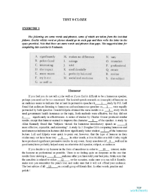 Ielts Reading Strategies - TEST 8 CLOZE. Bài tập tương tác | TopWorksheets