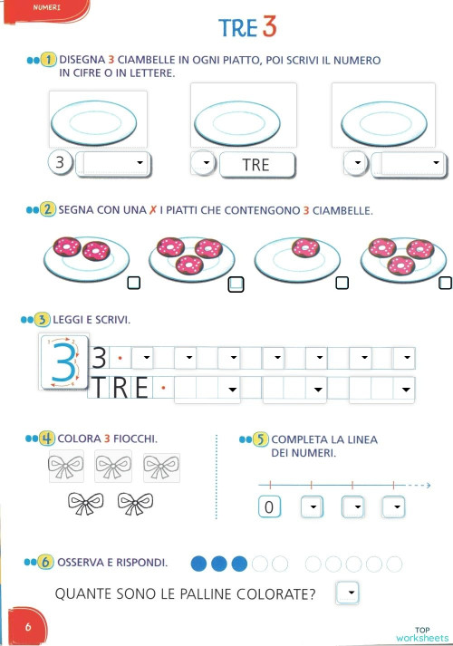 IL NUMERO 3. Scheda interattiva | TopWorksheets