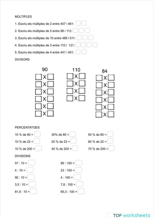 Numeració. Fitxa interactiva | TopWorksheets