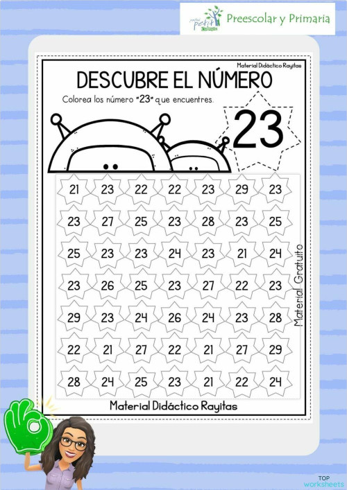 Busca el número 23. Ficha interactiva | TopWorksheets