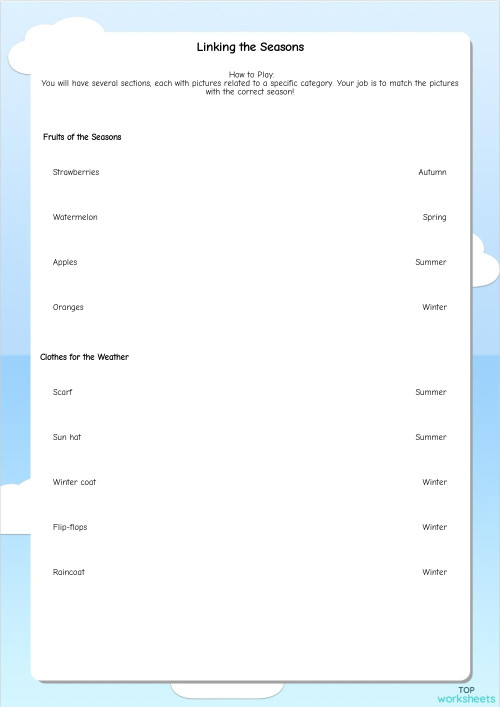 Weather: interactive worksheets and online exercises | TopWorksheets