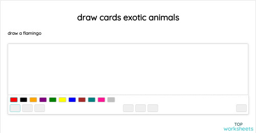 draw cards exotic animals. Interactive worksheet | TopWorksheets