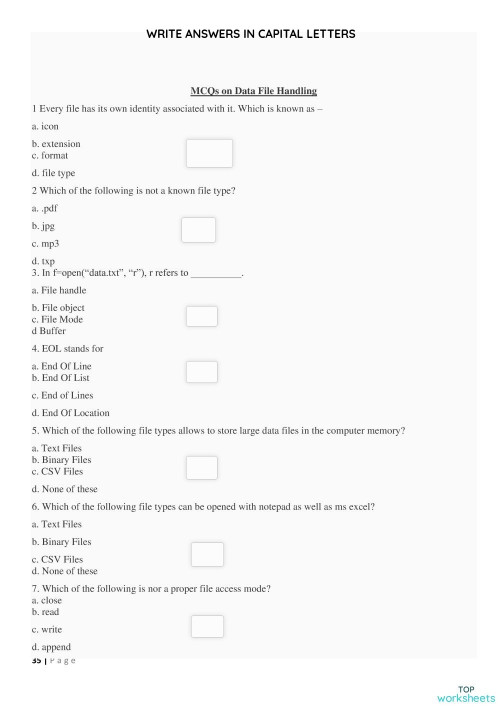 Revision_Text Files. Interactive worksheet | TopWorksheets