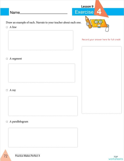 Lesson 9: Exercise 4 Pg 72-73. Interactive worksheet | TopWorksheets