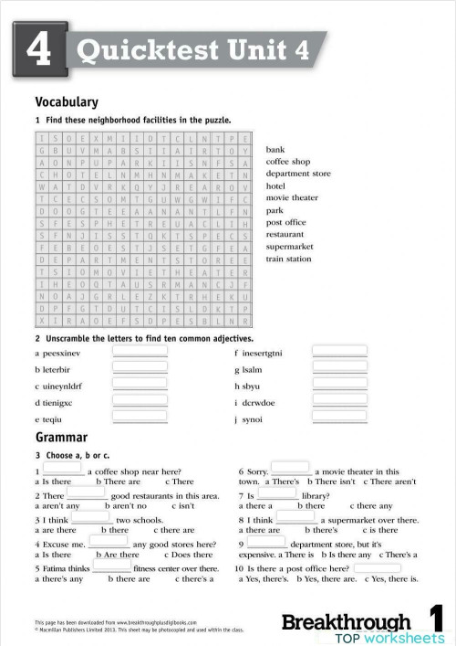 TEST 4. Interactive worksheet | TopWorksheets