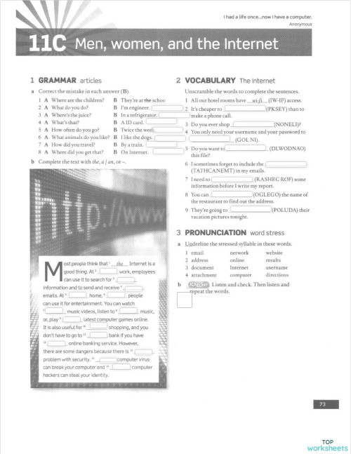 AEF1_11C_HW. Interactive worksheet | TopWorksheets