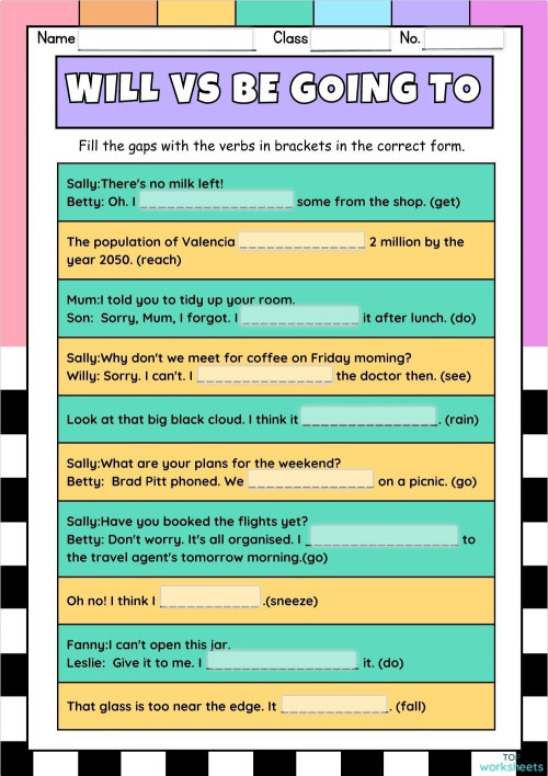 Will VS Be going to ใบงานเชิงโต้ตอบ | TopWorksheets
