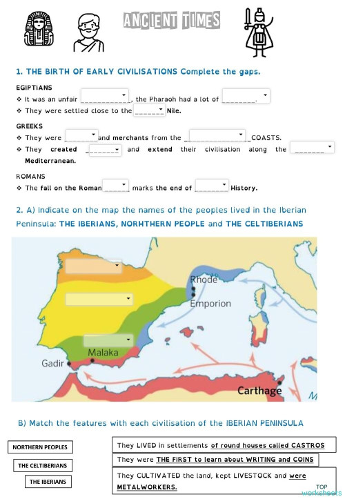 ANCIENT TIMES 4ºE.P.. Interactive worksheet | TopWorksheets