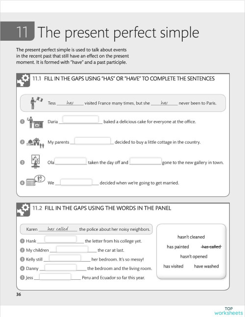 A2_Grammar_Present Perfect. Interactive worksheet | TopWorksheets