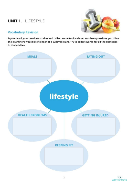 Unit 1 - Health. Interactive worksheet | TopWorksheets