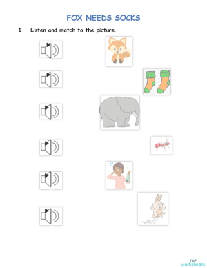 Fox Needs Socks. Interactive worksheet | TopWorksheets