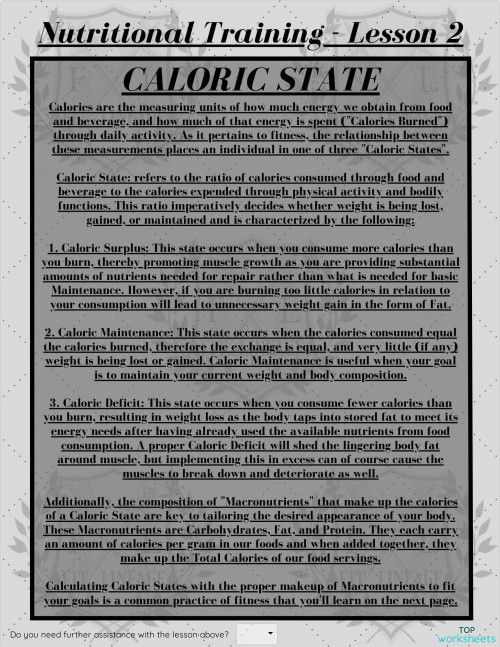 Lesson 1: Metabolism. Interactive worksheet | TopWorksheets