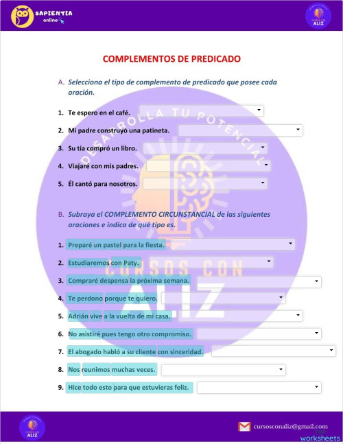 Fichas interactivas y ejercicios online en español | TopWorksheets
