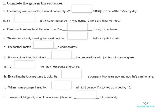 phrasal verbs part 1. Interactive worksheet | TopWorksheets