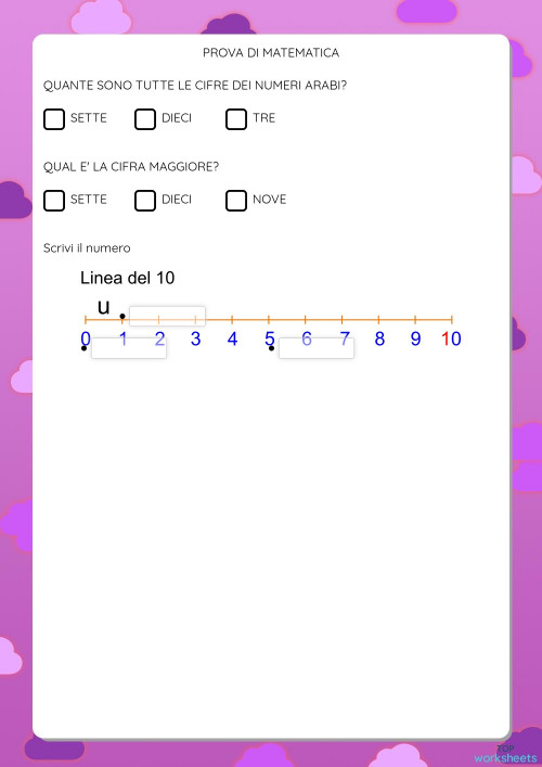 PROVA DI MATEMATICA. Scheda interattiva | TopWorksheets