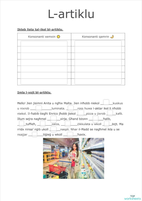 Ikel Artiklu. Interactive worksheet | TopWorksheets