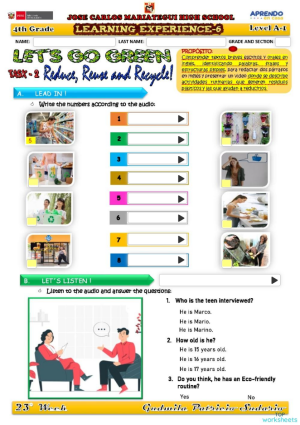 23°-WEEK-REDUCE,REUSE AND RECYCLE-4° SEC. Interactive worksheet ...