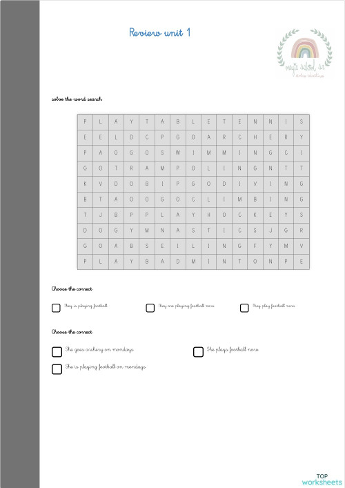 Review unit 1. Interactive worksheet | TopWorksheets