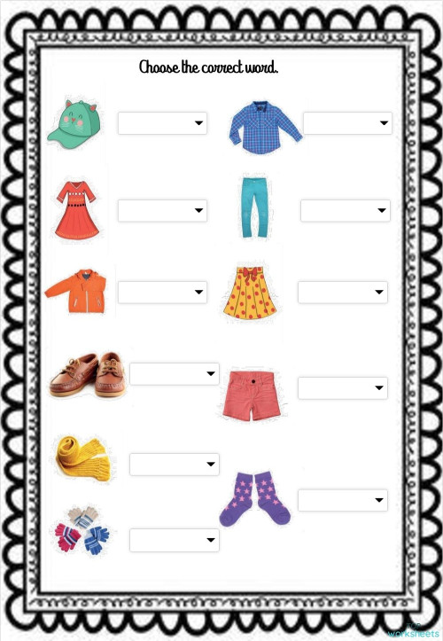 CLOTHES, unit 2, SECOND. Interactive worksheet | TopWorksheets