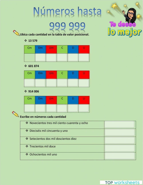 Números hasta 999 999. Ficha interactiva | TopWorksheets