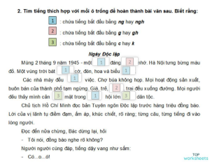 lớp 5: interactive worksheets and online exercises | TopWorksheets
