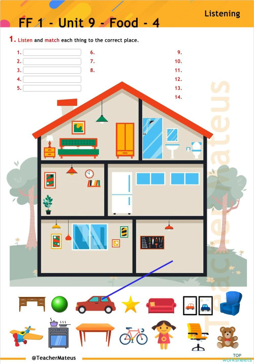 FF 1 - Unit 09 - 1 - Food - 4 - Listening. Interactive worksheet | TopWorksheets