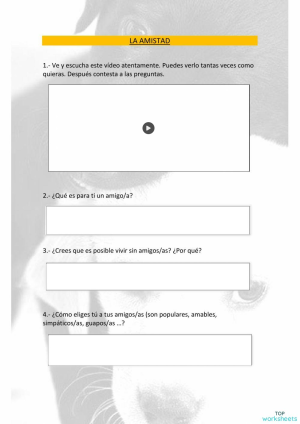 actividad sobre la amistad. Ficha interactiva | TopWorksheets