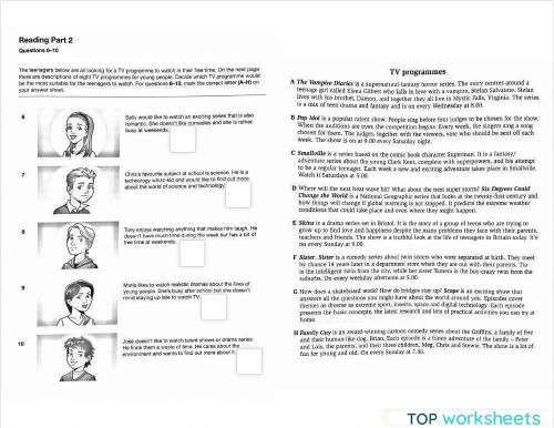 PET Reading part 2. Interactive worksheet | TopWorksheets