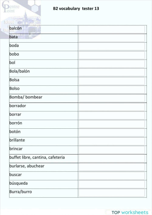Vocabulary b2 - page 13. Interactive worksheet | TopWorksheets