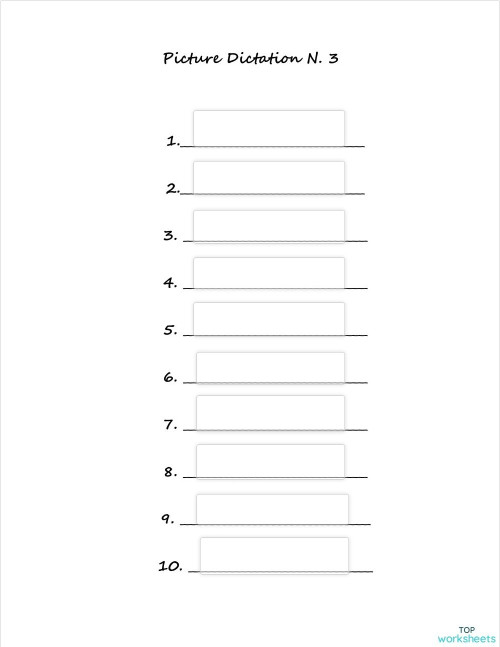 Dictation N. 3-First Grade-Unit IV. Interactive worksheet | TopWorksheets