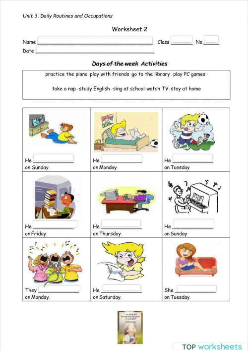 Daily Routines ws 2. Interactive worksheet | TopWorksheets