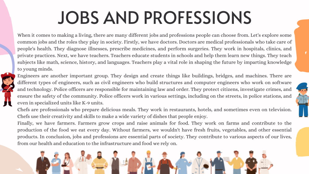 READING ACTIVITY Jobs and professions. Interactive worksheet ...