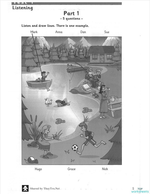 Starters- Practice test 1- Listening. Interactive worksheet | TopWorksheets